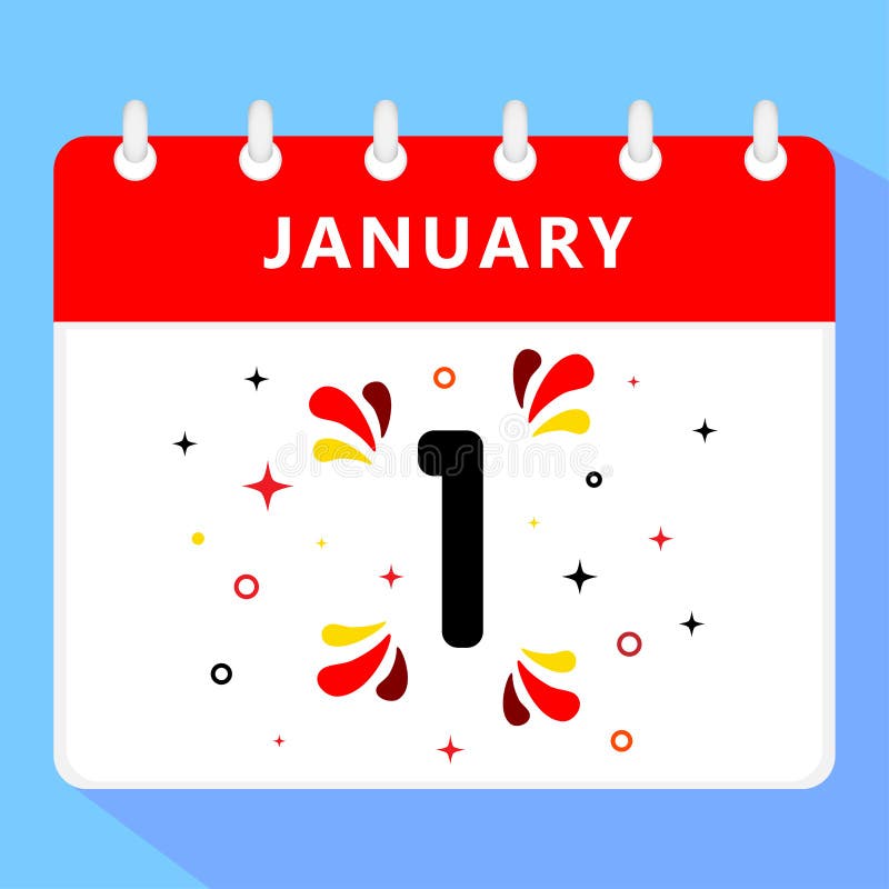 1st of January As the First Date of New Year Calendar. Vector Design ...