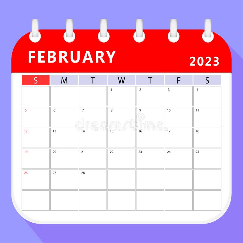 Calendar Planner Template for February. Vector Design Stock ...