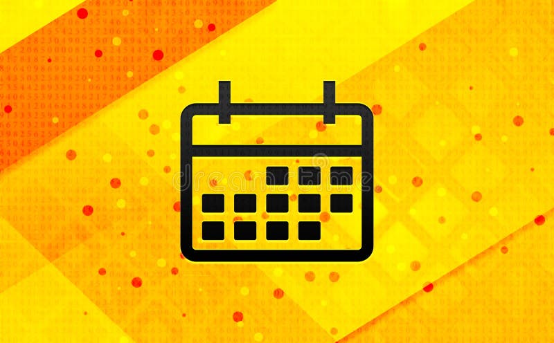 Calendar Icon Abstract Digital Banner Yellow Background Stock ...