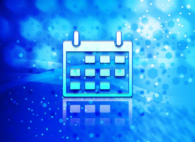 Calendar Icon Abstract Light Cyan Blue Hexagon Pattern Background Stock ...