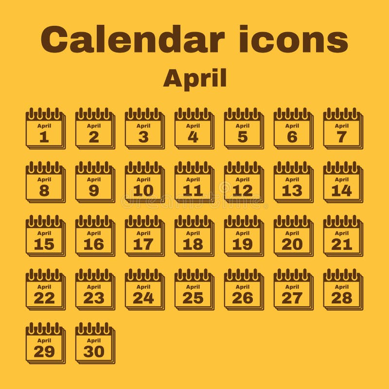 The Calendar Icon. April Symbol Stock Illustration - Illustration of ...