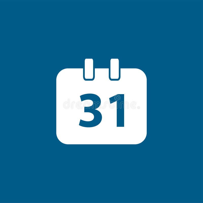 Calendar Icon on Blue Background. Blue Flat Style Vector Illustration ...