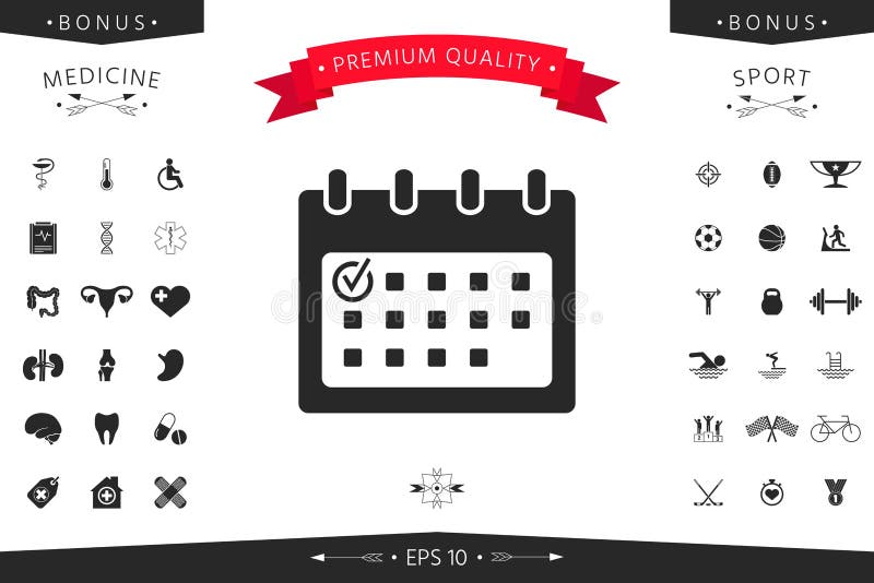 Calendar Icon with Check Mark Stock Vector - Illustration of element ...