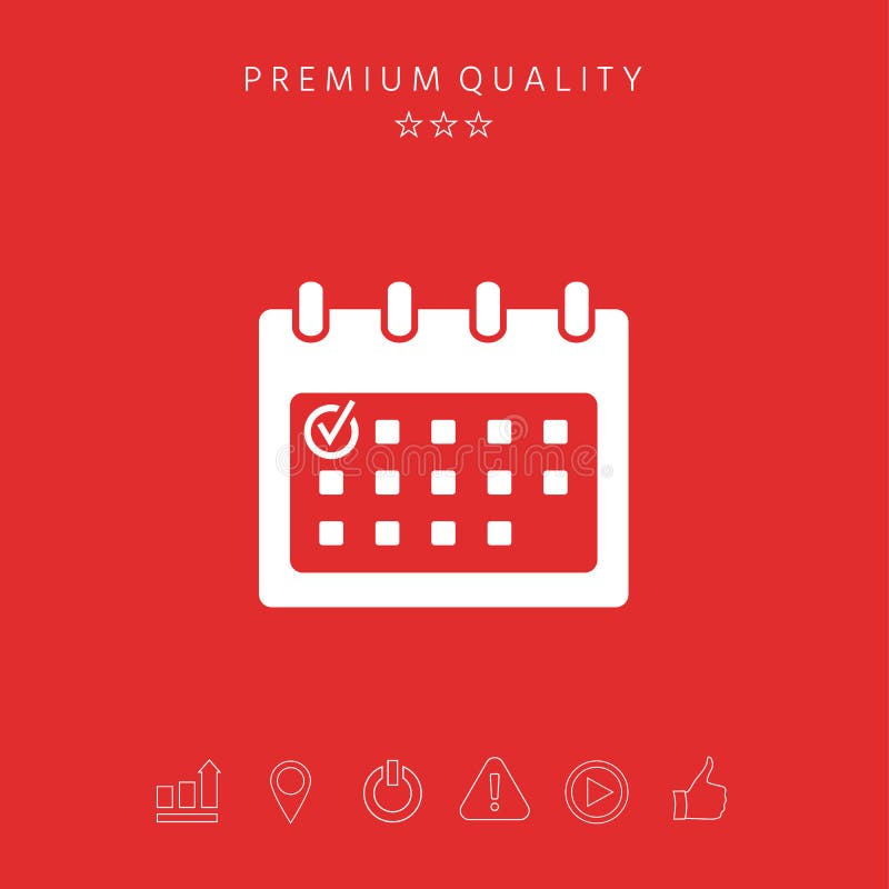 Calendar Icon with Check Mark Stock Vector - Illustration of icon ...
