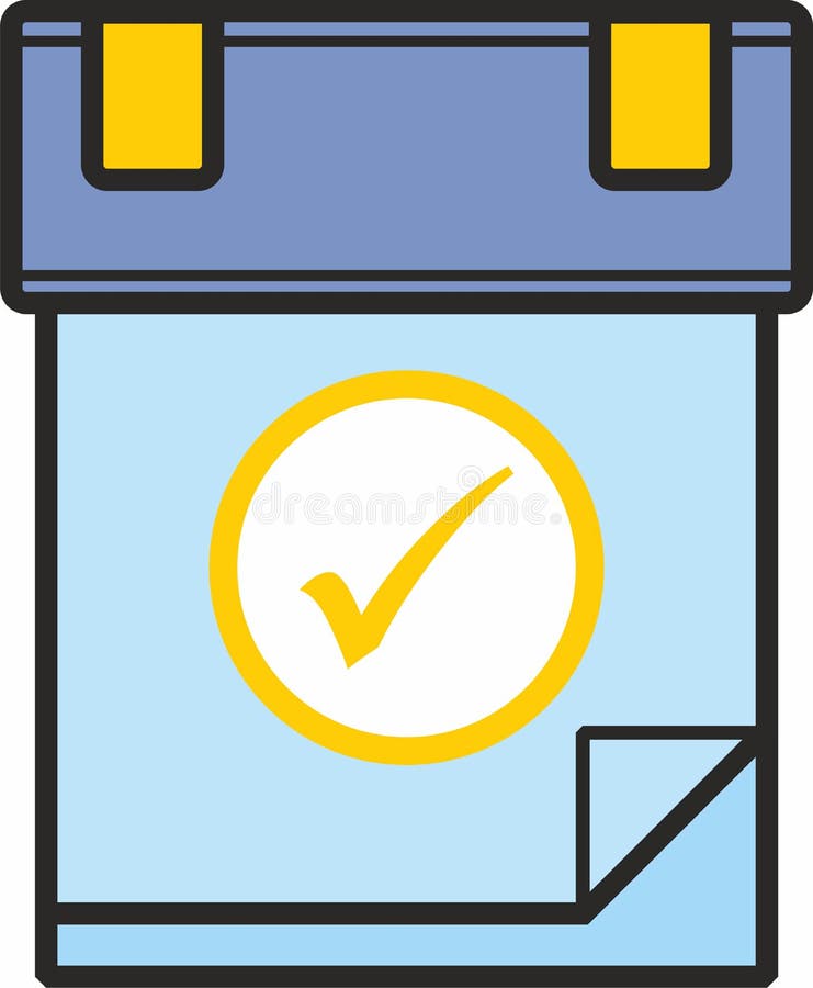 Calendar Icon with Check Mark, Completed Task Concept Stock Vector ...