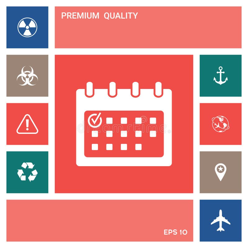 Calendar Icon with Check Mark . Elements for Your Design Stock Vector ...