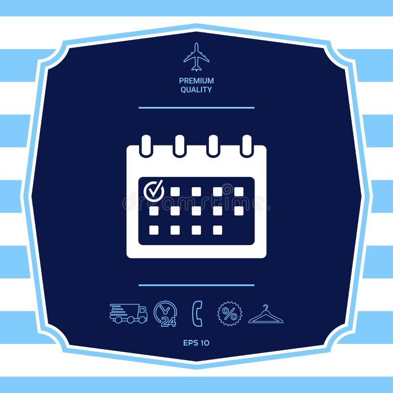 Calendar Icon with Check Mark. Graphic Elements for Your Design Stock ...