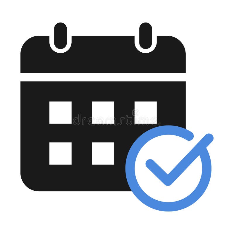 Calendar Icon with Check Mark. Reminder Organizer Event Signs Stock ...