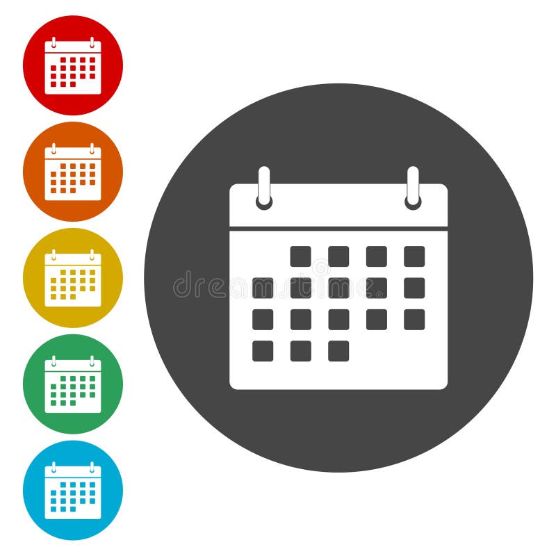 Calendar. Icon on the Circle. Vector Illustration Stock Vector ...