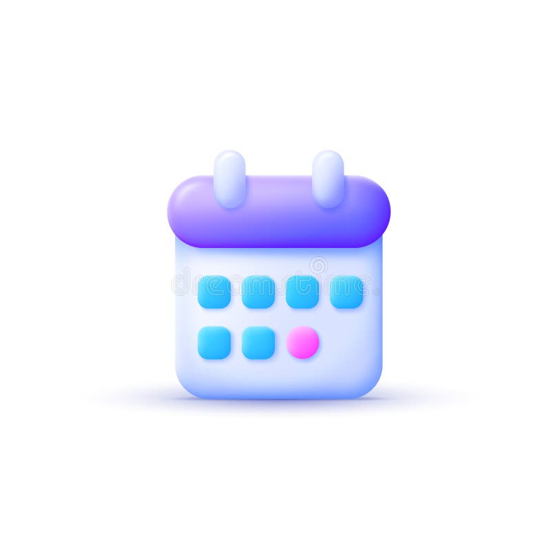 Calendar Icon 3d. Website Icon Symbol Illustration. Vector Background ...