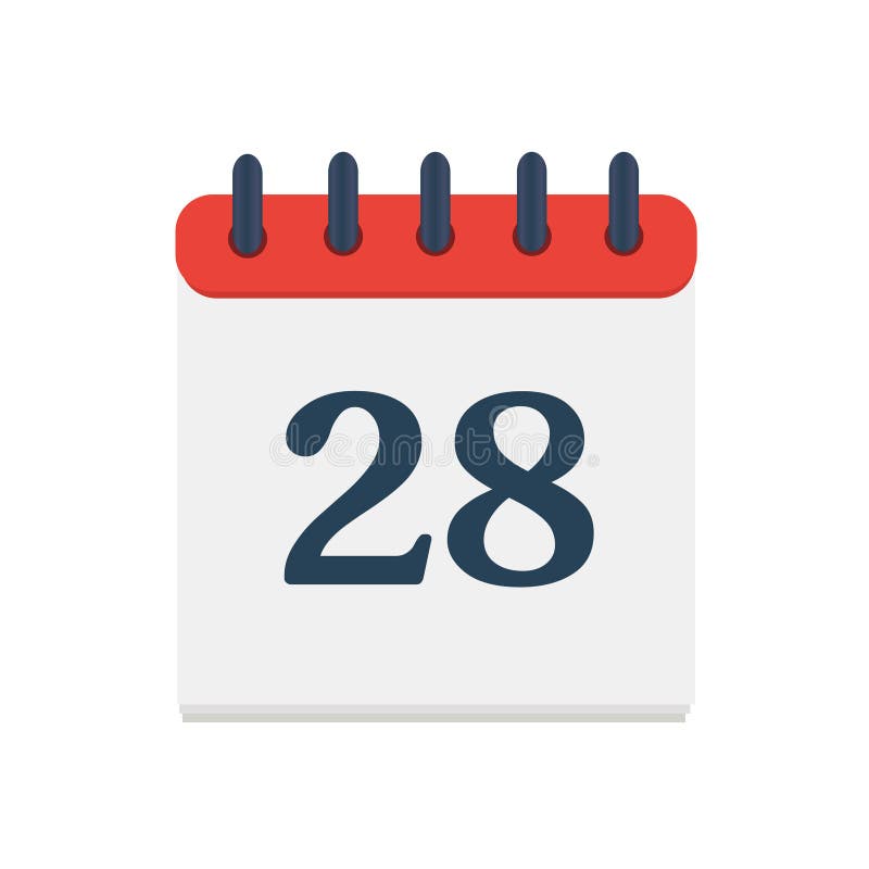 Calendar Icon with Date 28 Day Month. Flat Agenda Day Reminder Event ... Calendar Icon with Date 28 Day Month. Flat Agenda Day Reminder Event ...