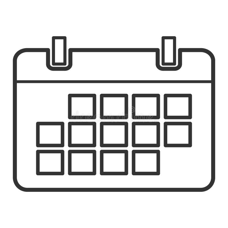 Calendar Icon, Date Event Symbol Isolated on White Background. Vector ...