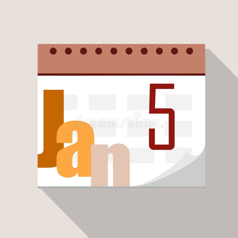 Calendar Icon. Calendar Date - January 5. Planning Stock Illustration ...