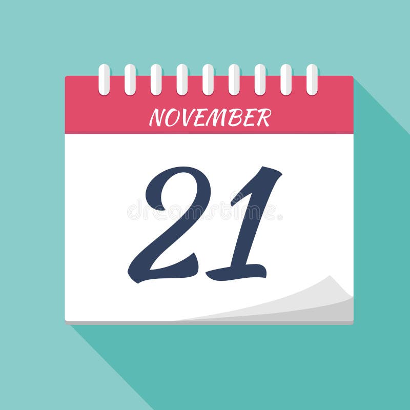 Calendar Icon. Calendar Date - November 21. Planning Stock Illustration ...