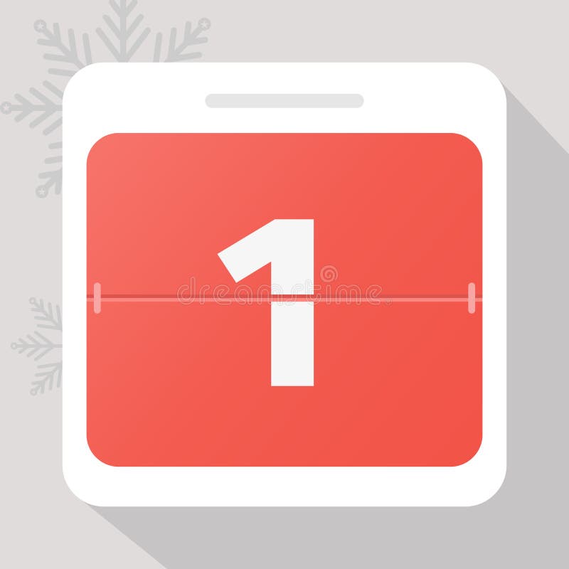 Calendar Icon. Calendar Date with Snowflakes. Number 1 Stock ...