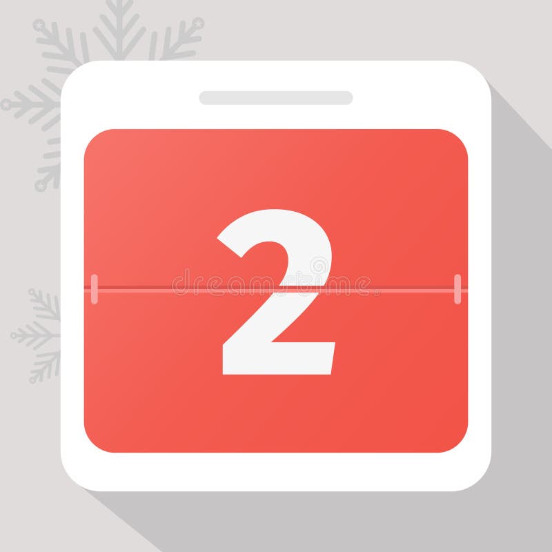 Calendar Icon. Calendar Date with Snowflakes. Number 2 Stock ...