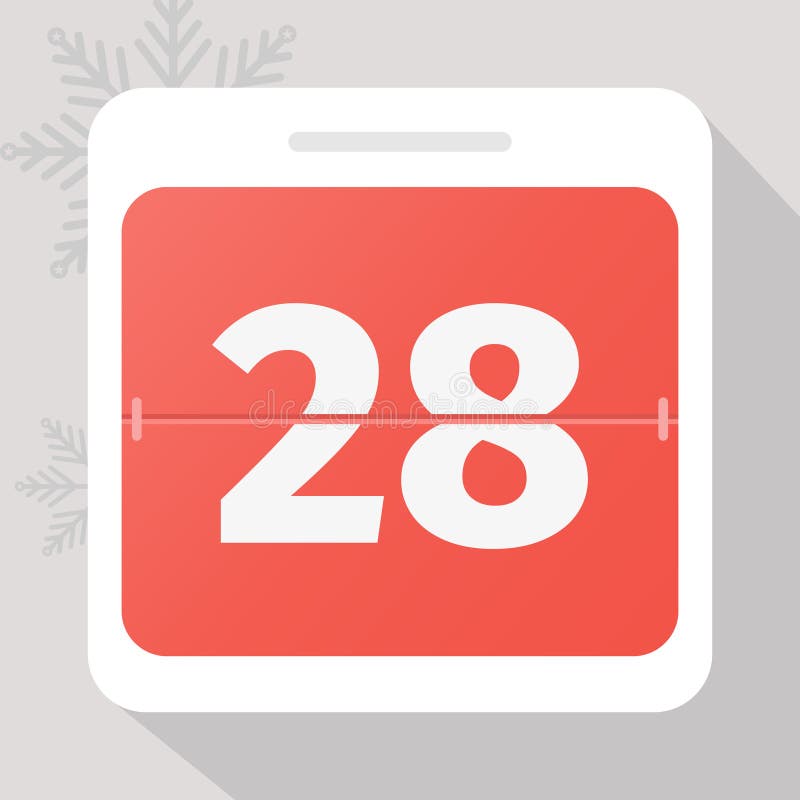 Calendar Icon. Calendar Date with Snowflakes. Number 28 Stock ...