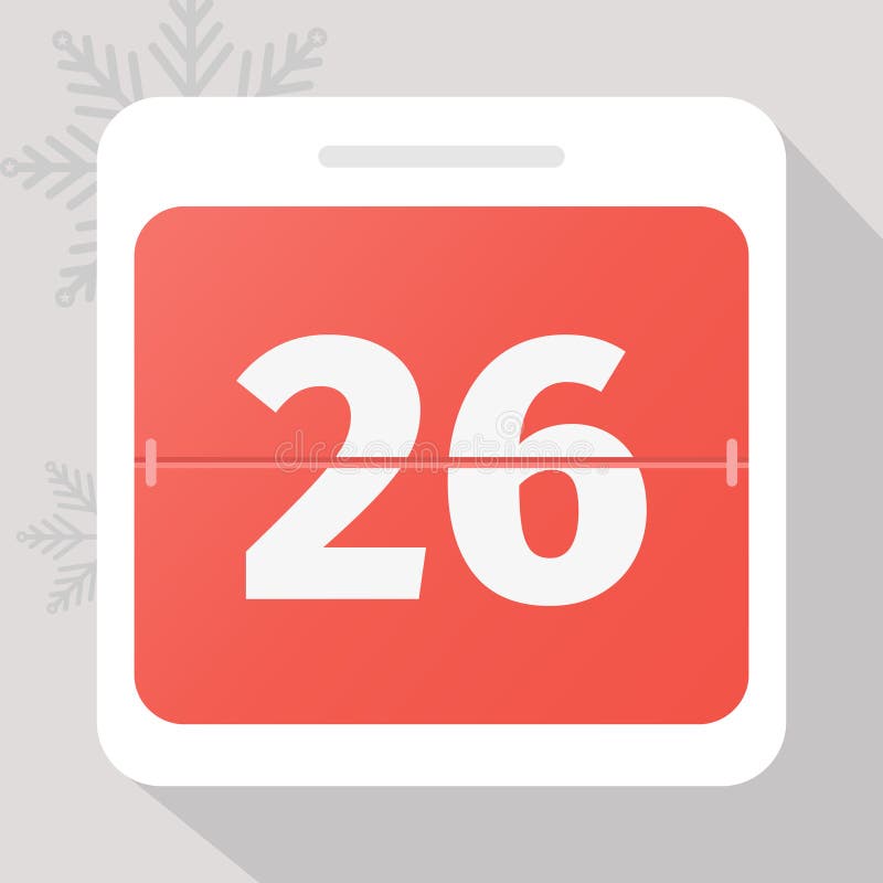 Calendar Icon. Calendar Date with Snowflakes. Number 26 Stock ...