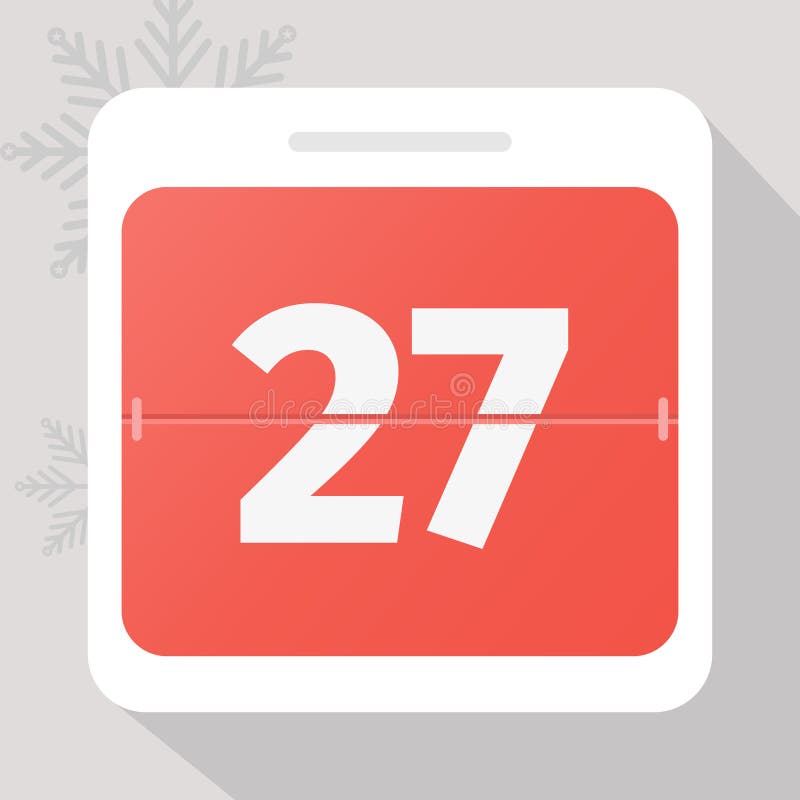 Calendar Icon. Calendar Date with Snowflakes. Number 27 Stock ...