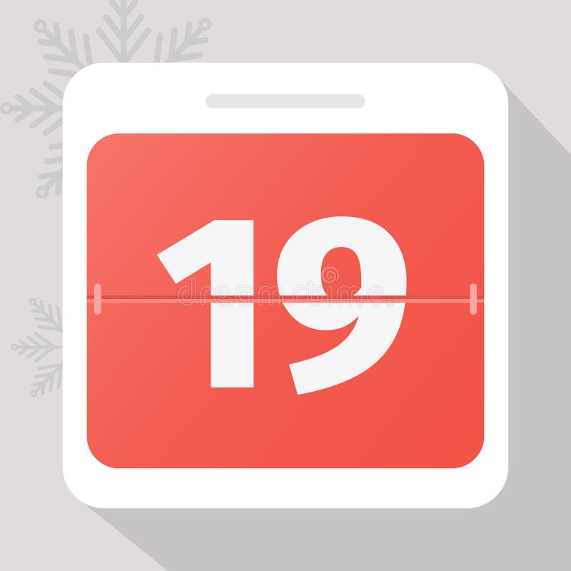 Calendar Icon. Calendar Date with Snowflakes. Number 19 Stock ...