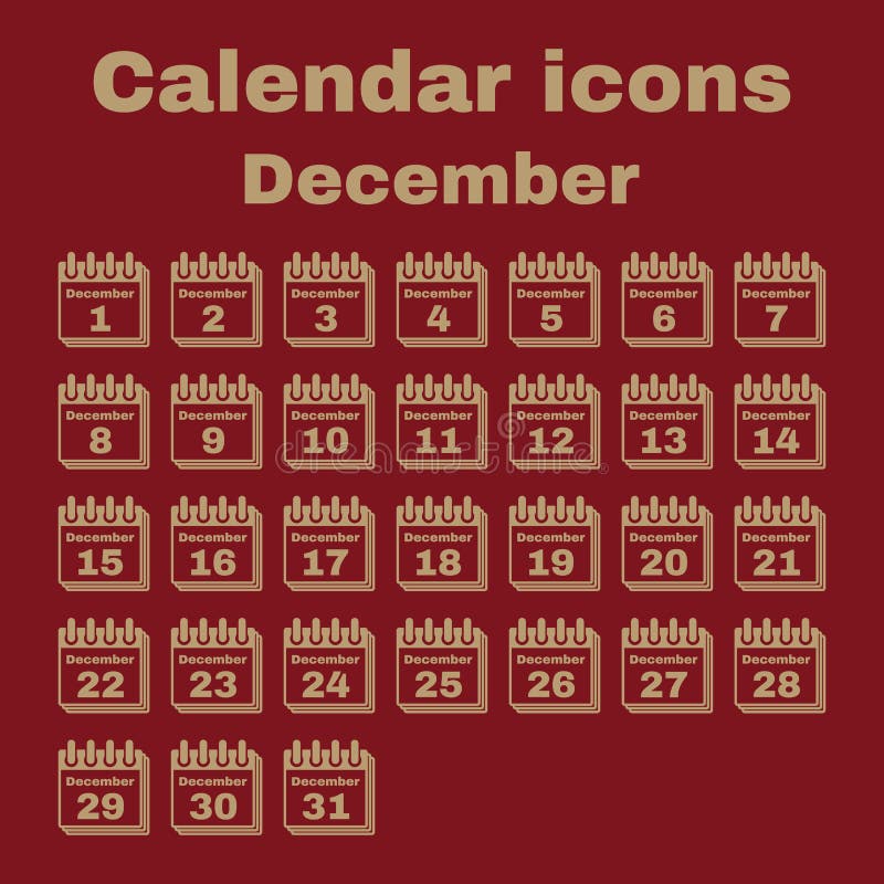 The Calendar Icon. December Symbol Stock Vector - Illustration of ...