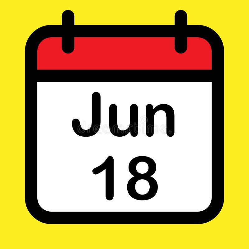 Calendar Icon Eighteenth June Stock Vector - Illustration of paper ...