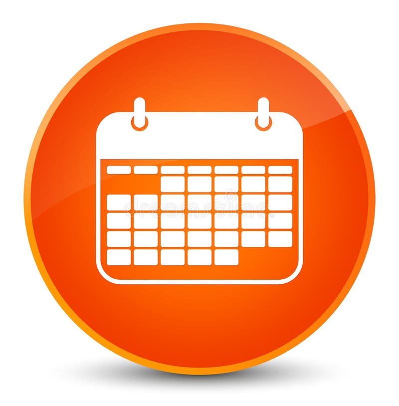 Calendar Icon Elegant Orange Round Button Stock Illustration ...