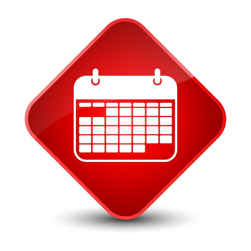 Calendar Icon Elegant Red Diamond Button Stock Illustration ...