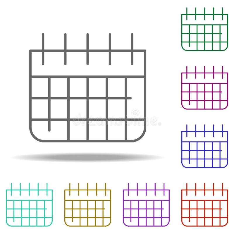 Calendar Icon. Elements of Construction in Multi Color Style Icons ...