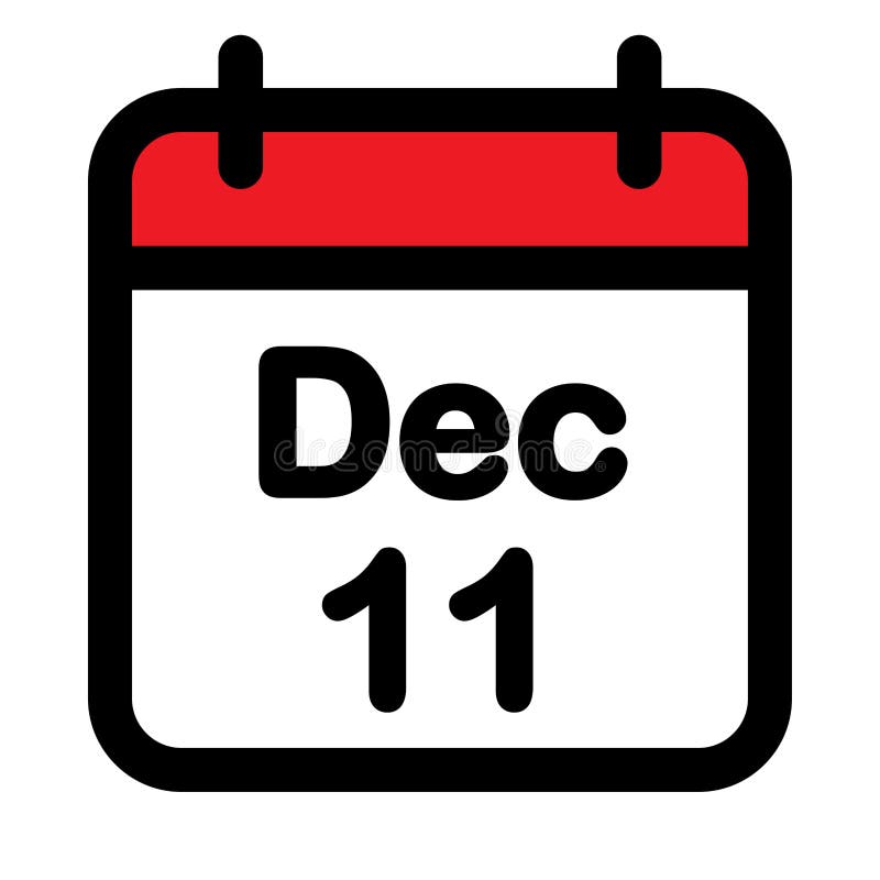 December Eleventh Calendar Icon Stock Vector - Illustration of diary ...