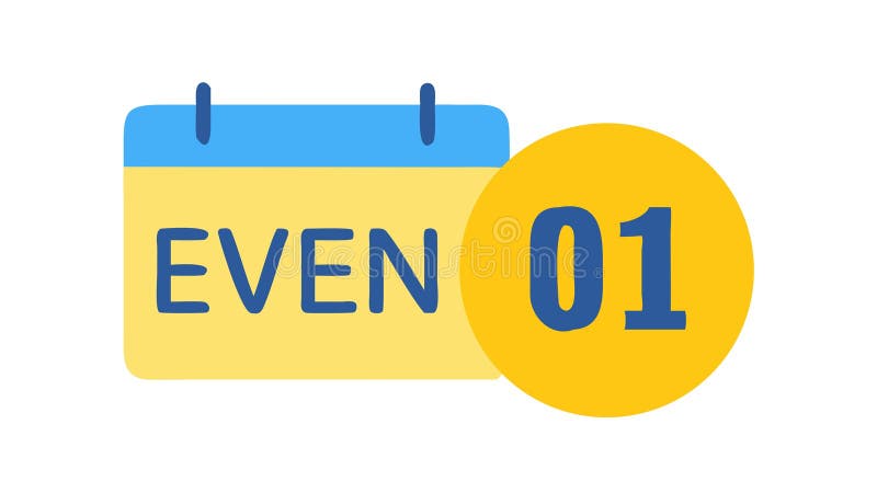 Calendar Icon with Event Date EVEN 01, Vector Design Generative AI ...