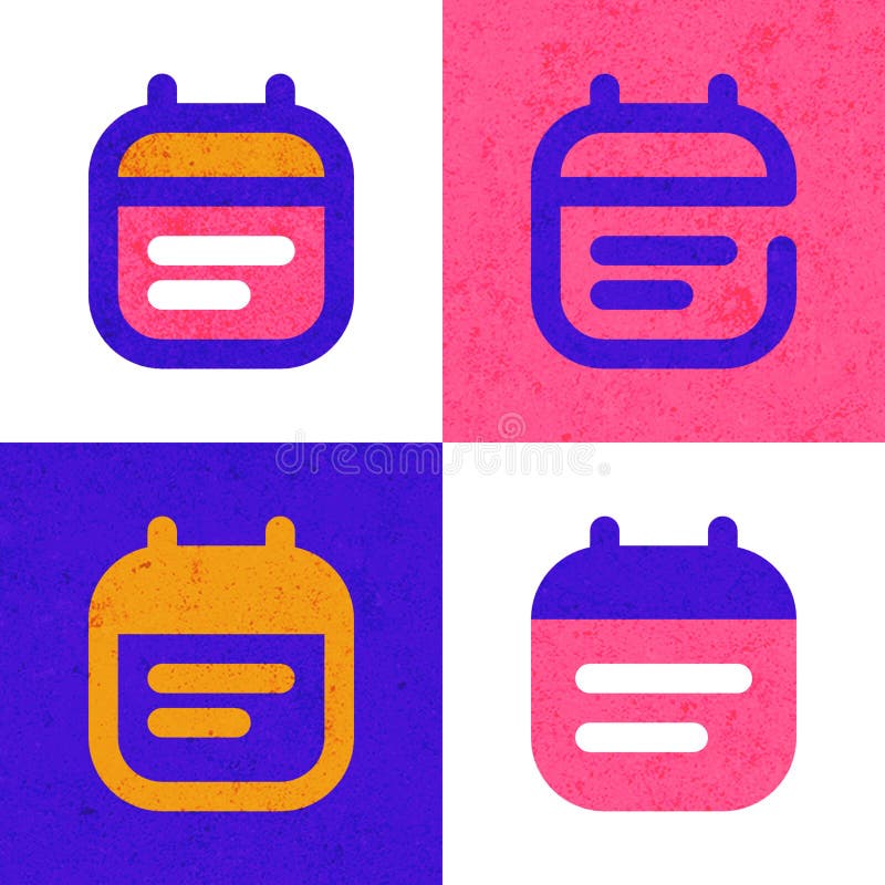 Calendar Icon Filled Outline Full Color 4 Style Design Stock Vector ...