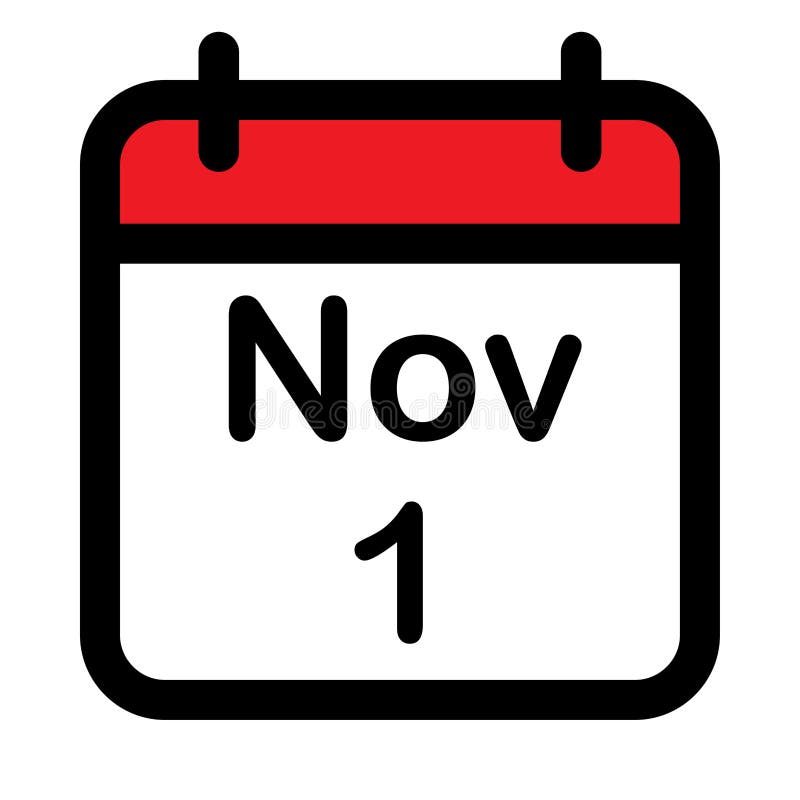 Calendar Icon with First November Stock Vector - Illustration of page ...
