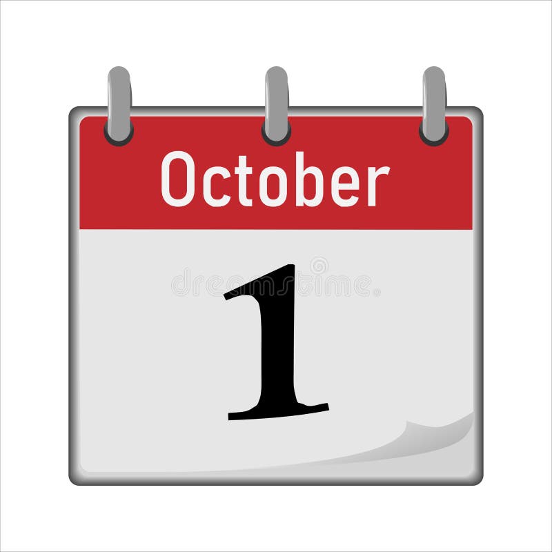 First 1 October Flat Vector Daily Calendar Icon Stock Vector ... First 1 October Flat Vector Daily Calendar Icon Stock Vector ...