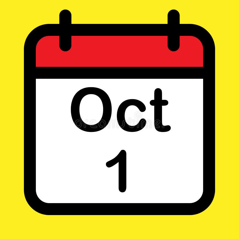 Calendar Icon First October Stock Vector - Illustration of diary ...