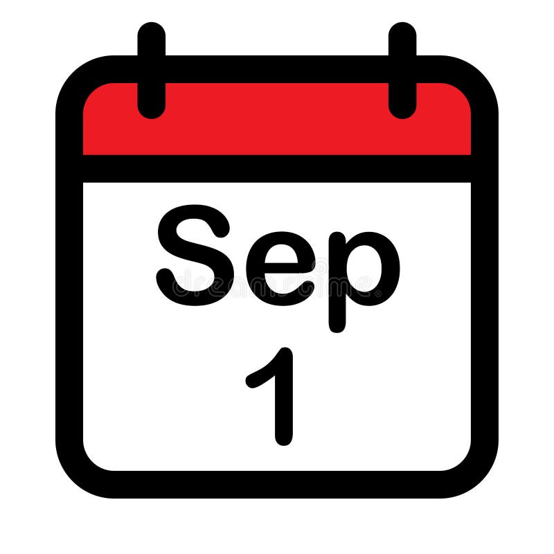 Calendar Icon with First September Stock Vector - Illustration of ...