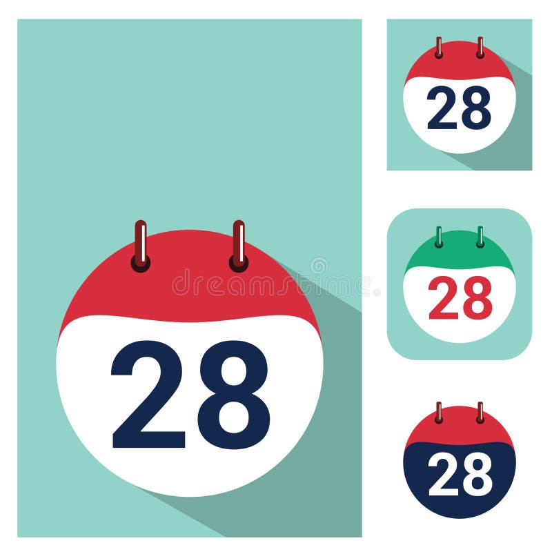 28 - Calendar Icon with Color Options. Isometric Calendar Icon. Flat ...