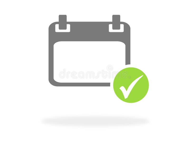 Calendar Icon and Green Tick - Dates and Appointments Stock ...