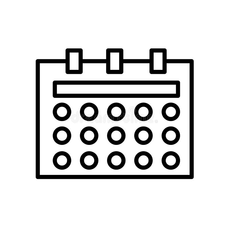 Calendar Icon Vector Sign and Symbol Isolated on White Background ...