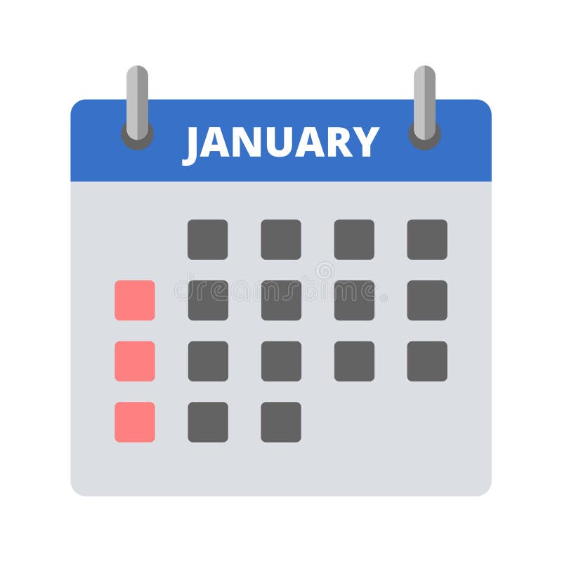 Calendar icon January stock illustration. Illustration of clip - 83451394