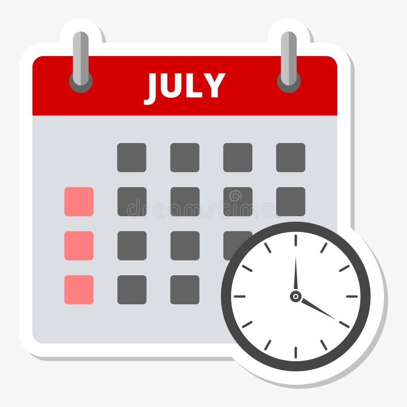 Calendar Icon July, Meeting Deadlines Icon Stock Illustration ...