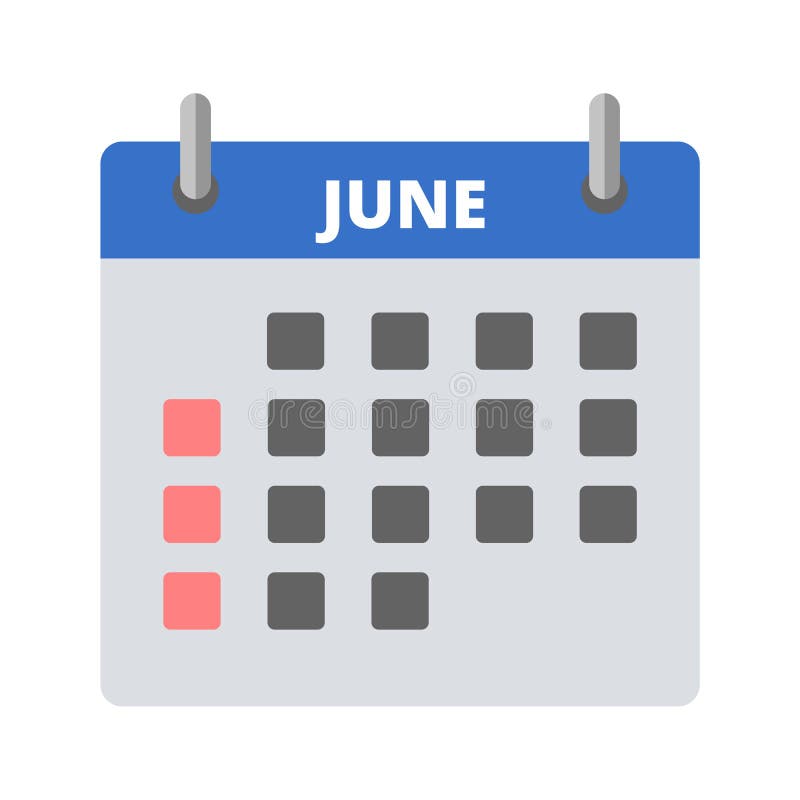 Calendar icon June stock illustration. Illustration of isolated - 83451347