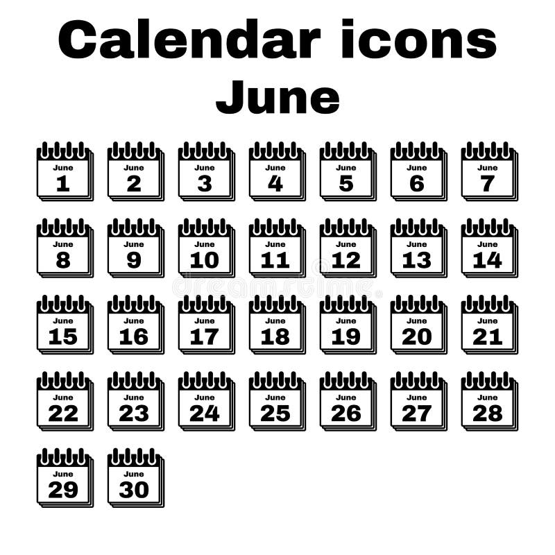 The Calendar Icon. June Symbol Stock Vector - Illustration of page ...