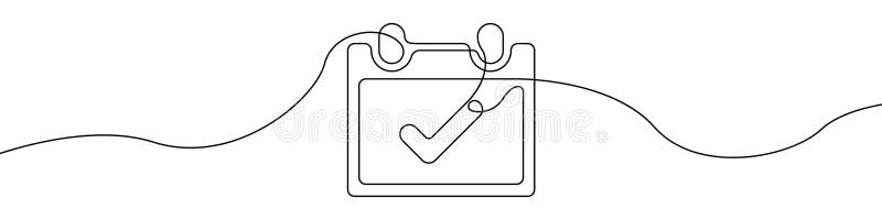 Check Mark Icon Line Continuous Drawing Vector. One Line Check Mark ...