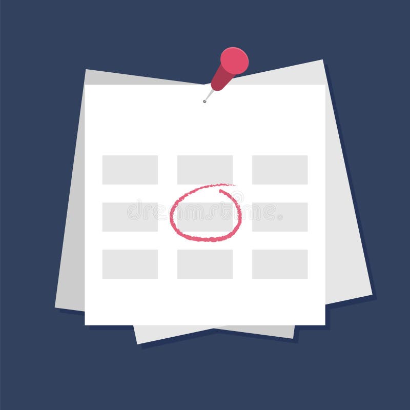 Calendar Icon with Mark. Planning Stock Illustration - Illustration of ...