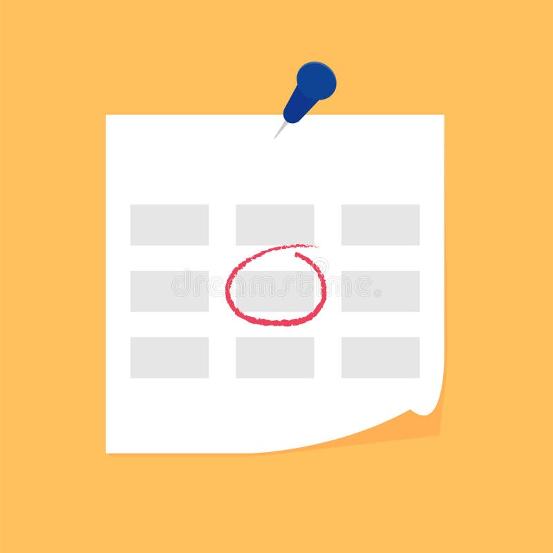 Calendar Icon with Mark. Planning Stock Illustration - Illustration of ...
