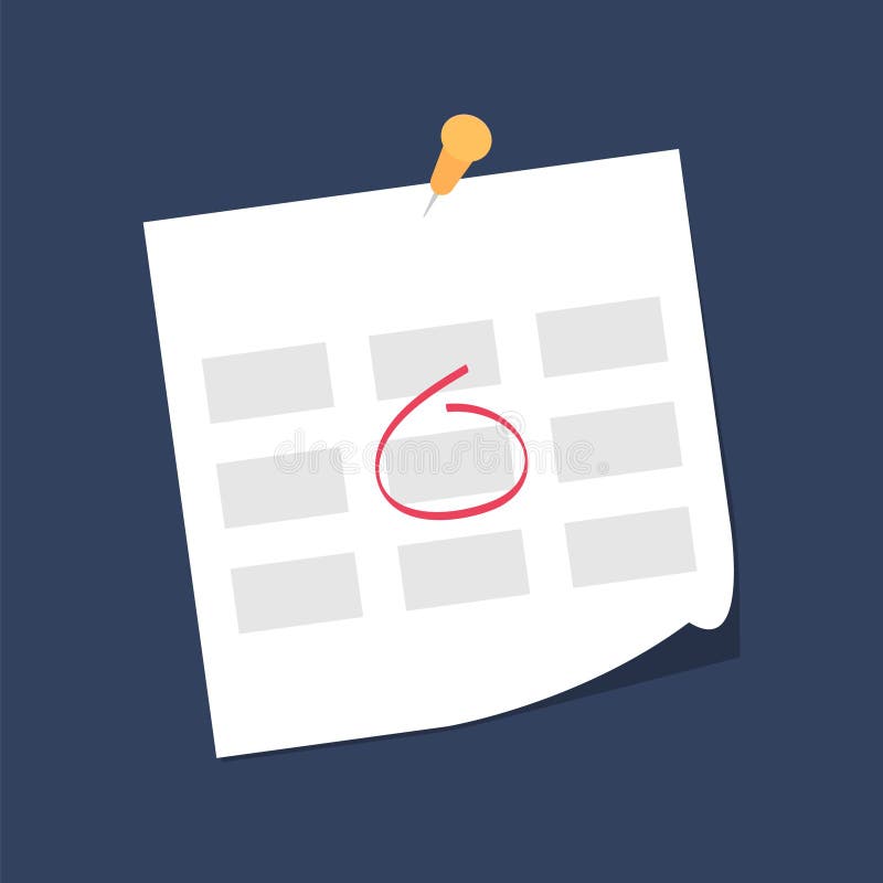 Calendar Icon with Mark. Planning Stock Illustration - Illustration of ...