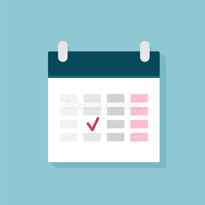 Calendar Icon with Mark. Planning Stock Illustration - Illustration of ...