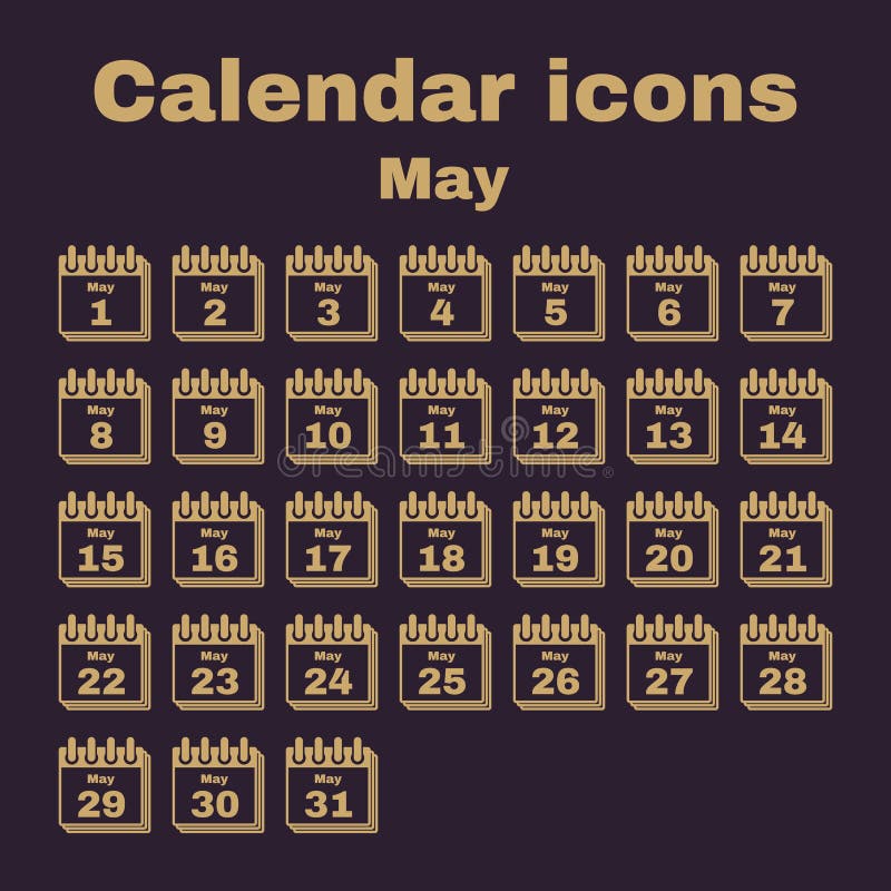 The Calendar Icon. May Symbol Stock Vector - Illustration of month ...