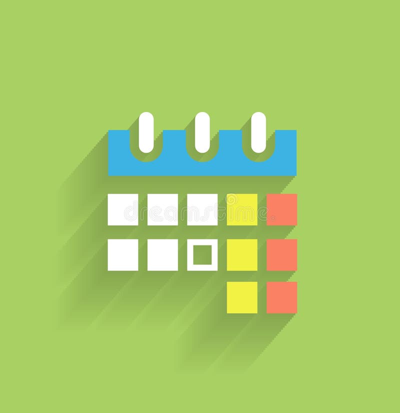 Calendar Icon Modern Flat Design Stock Vector - Illustration of ...